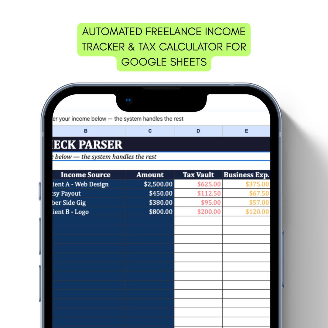 Freelancer Budget Spreadsheet | Gig Worker Income Tracker | Self ...