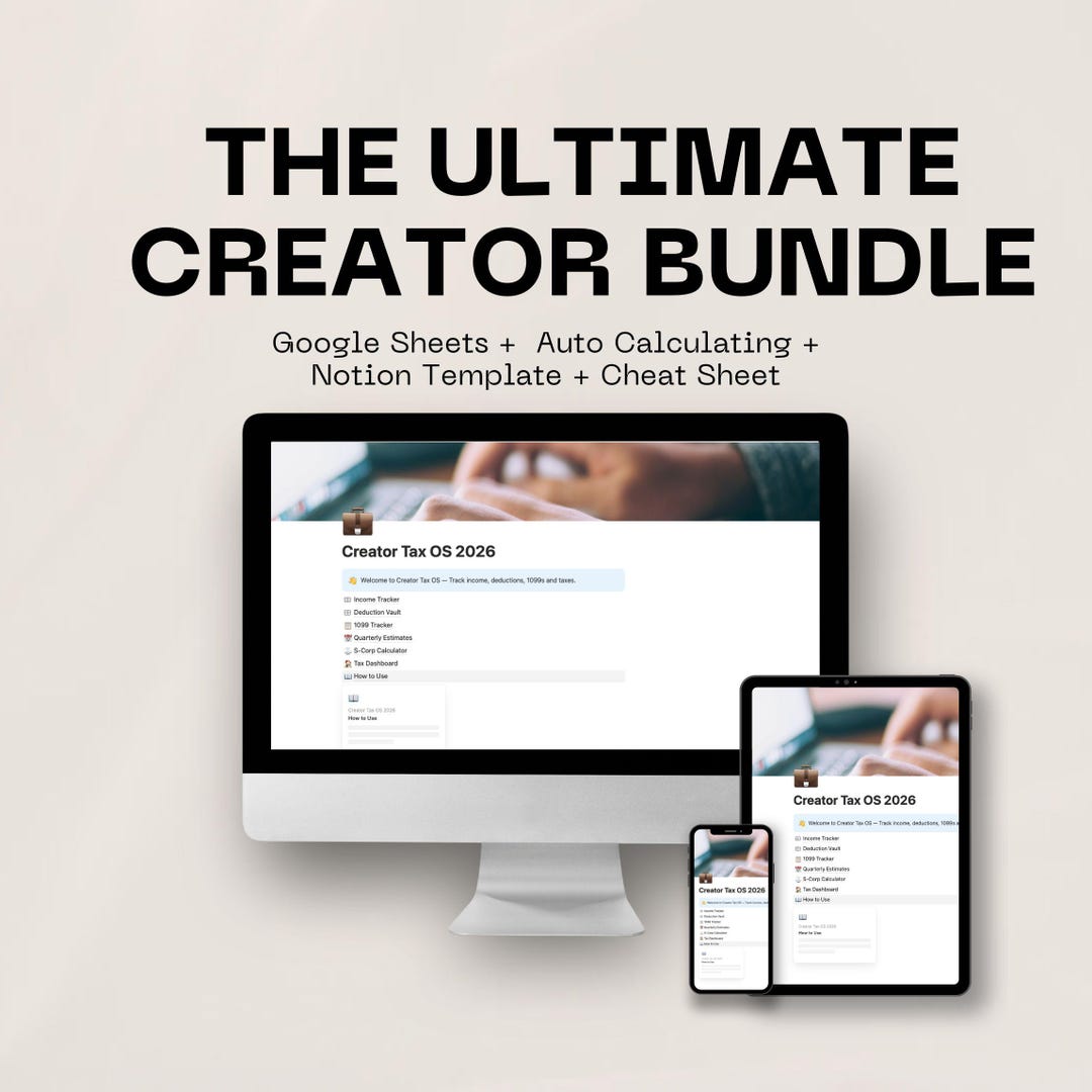 2026 Small Business Tax Bundle | 1099 Tracker | Bookkeeping Template ...