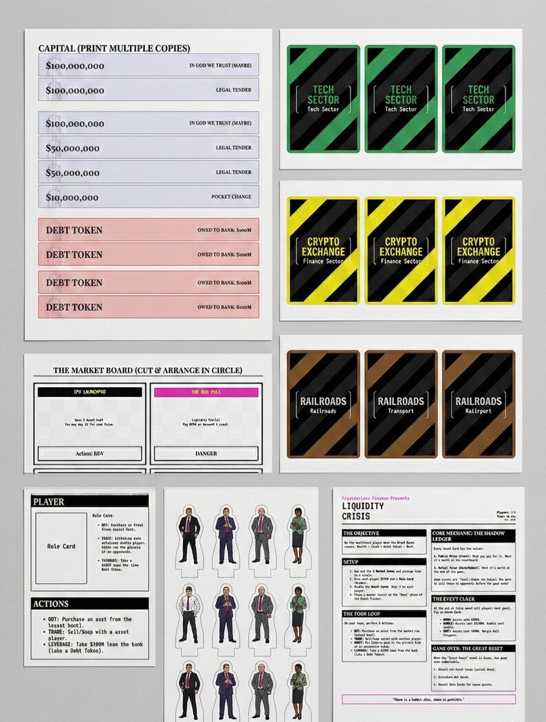Liquidity Crisis DIY Board Game Ideas for Adults: Stock Market Game ...