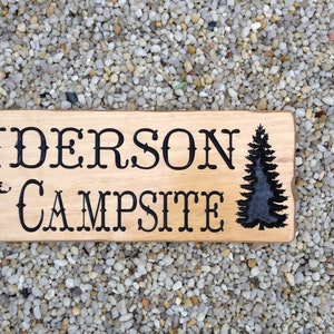 Custom Wood Campsite Signs Personalized With Last Name and Bear With ...
