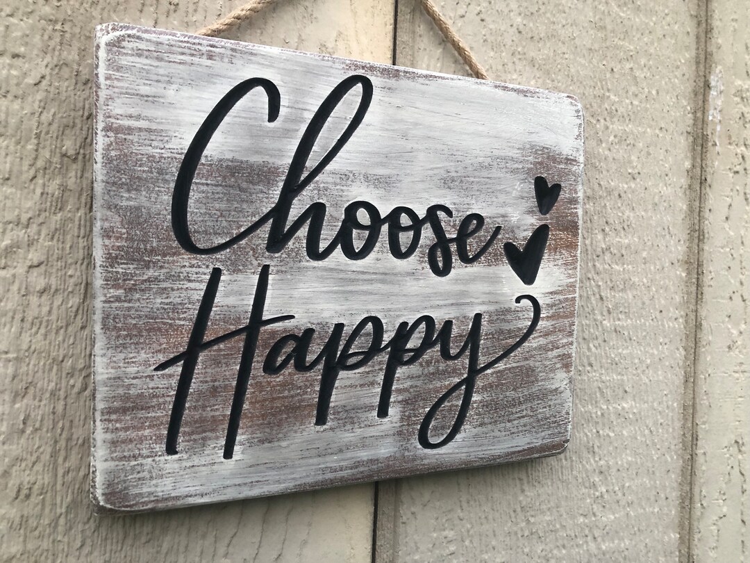 Choose Happy Sign, Inspirational Sign, Home Decor, Office Decor ...