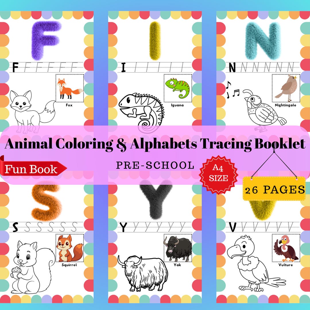 Alphabet Animal Coloring Book, Alphabet ABC Coloring Book Pages ...