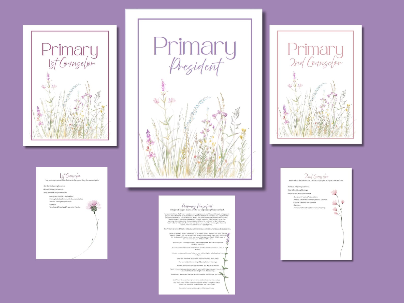 Wildflower Primary Binder Set: Editable Church Templates (canva Digital ...