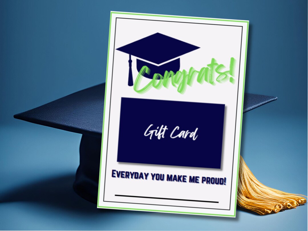 Printable Graduation Gift Card Holder - Congrats Card (instant Download ...