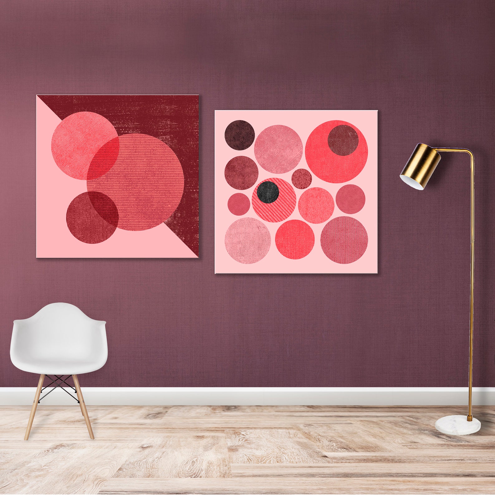 Geo artwork 3D canvas print 2 sizes ready to hang circles | Etsy