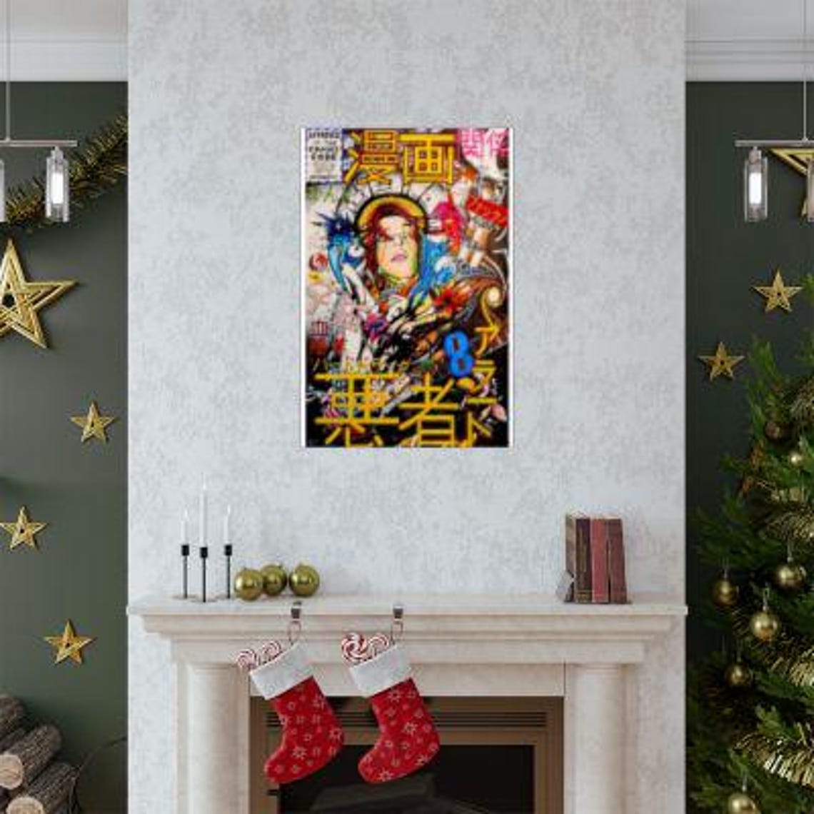 Japanese Magazine Trippy Original Art, Colorful Wall Art, Unique Gift ...
