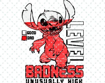 Stitch Badness Level, High Badness Level, Stitch Day Png Svg, Lilo ...