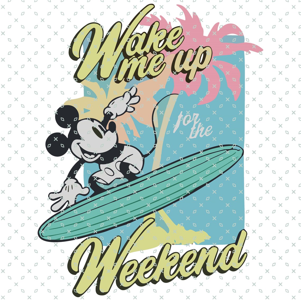 Wake Me up Weekend, Mickey Mouse Surfing, Mickey Mouse Retro Surf ...