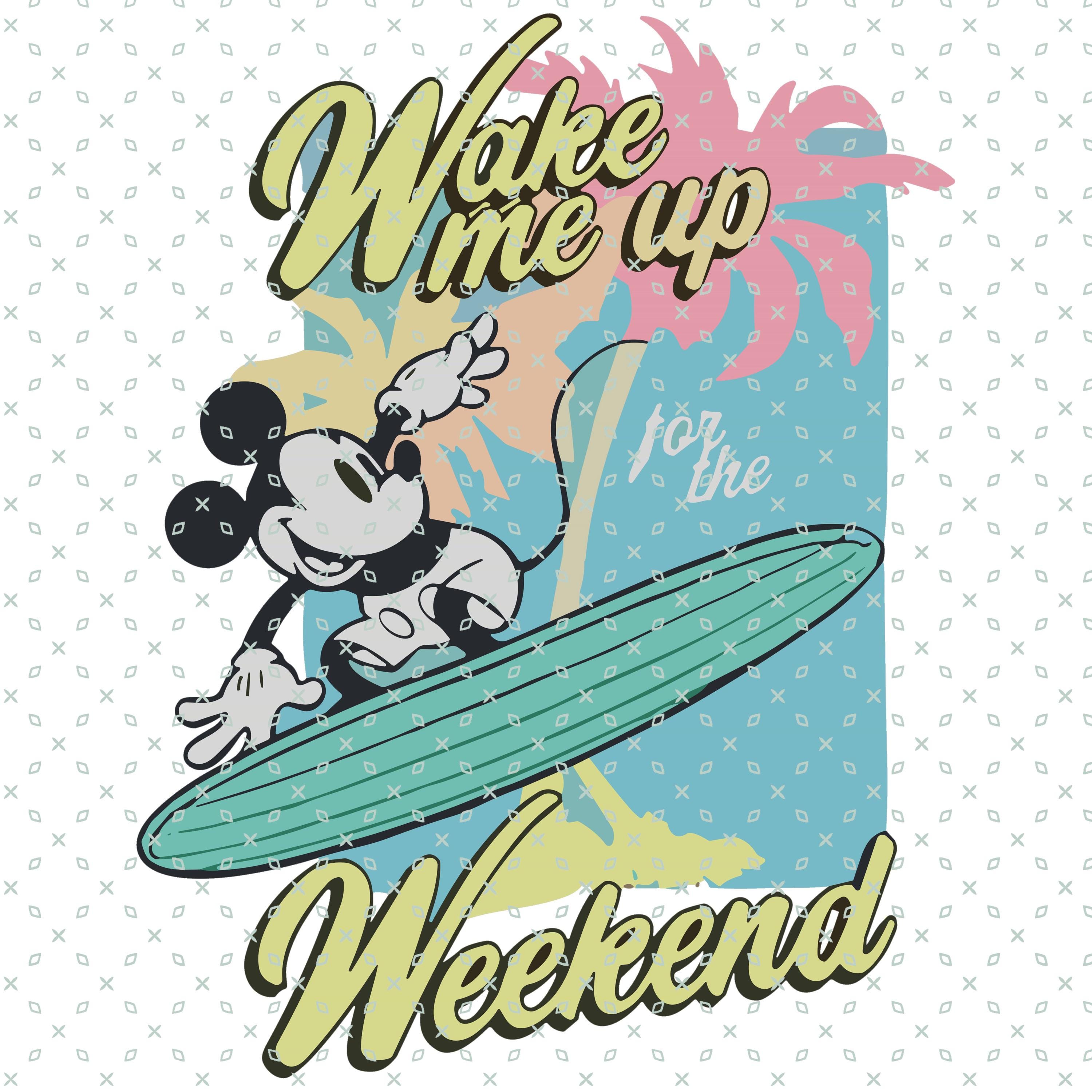Wake Me up Weekend, Mickey Mouse Surfing, Mickey Mouse Retro Surf ...
