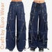 Men's & Women Customized Gothic Punk Blue Jeans Denim Pant | Wide Legs ...