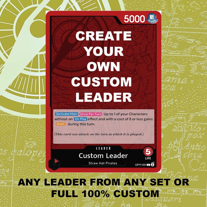 Custom One Piece TCG Leader - Etsy