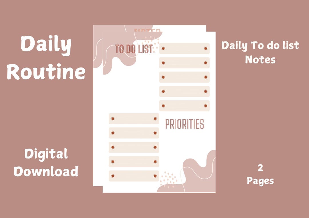 Prioritized To-do List Printable | Daily Task Planner | Digital ...