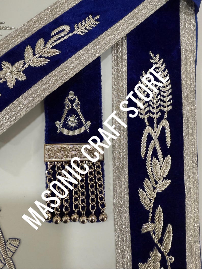Masonic Blue Lodge Past Master Hand Made Apron Silver Billion - Etsy