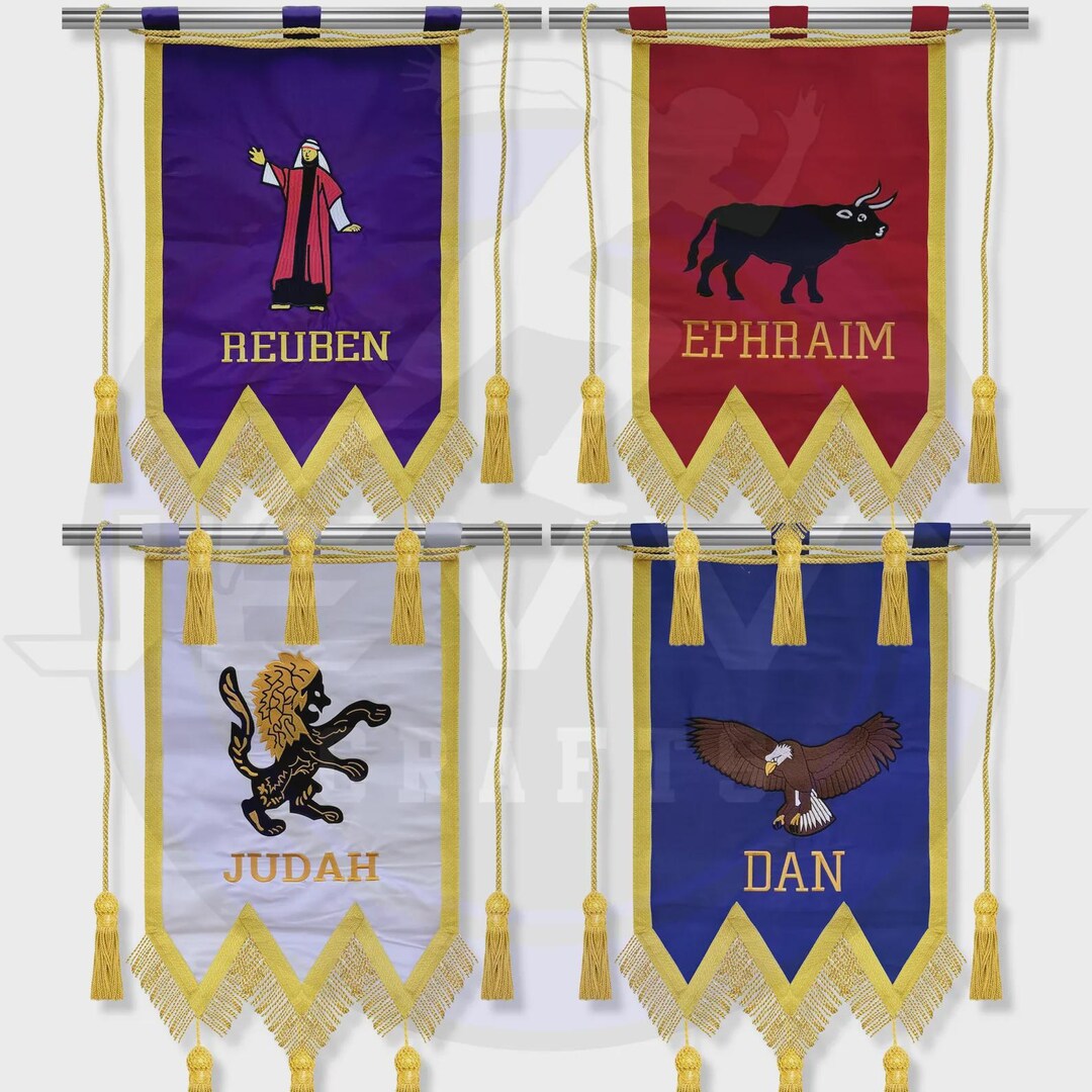 Masonic Royal Arch Banner Set: Silk Embroidered Veil Flags - Etsy