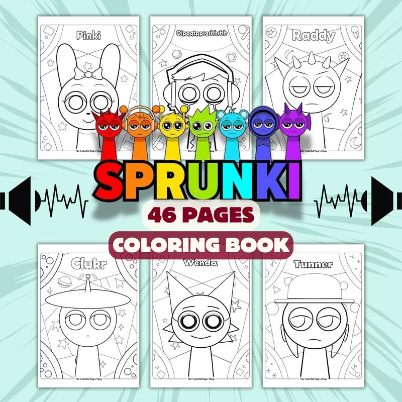 Sprunki Coloring Pages - Etsy