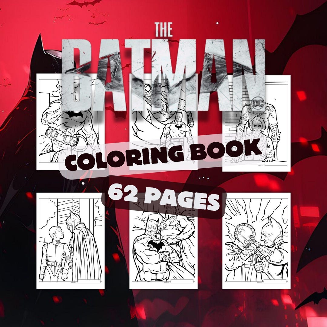 Batman Coloring Book | 62 Pages Printable PDF | 25 Ultra-detailed ...