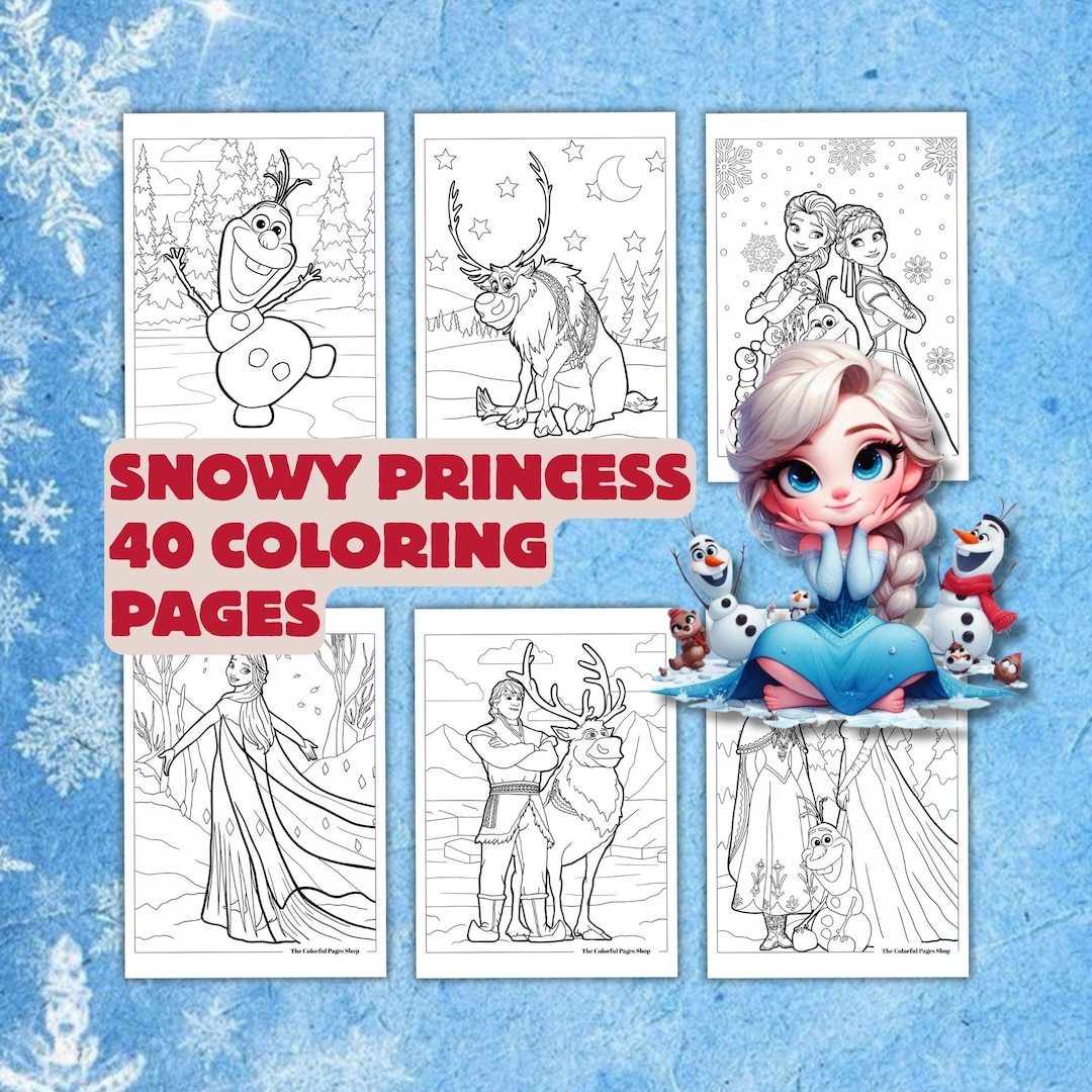 Ice Princess Fantasy Coloring Pages - 40 Magical Printable Sheets for ...