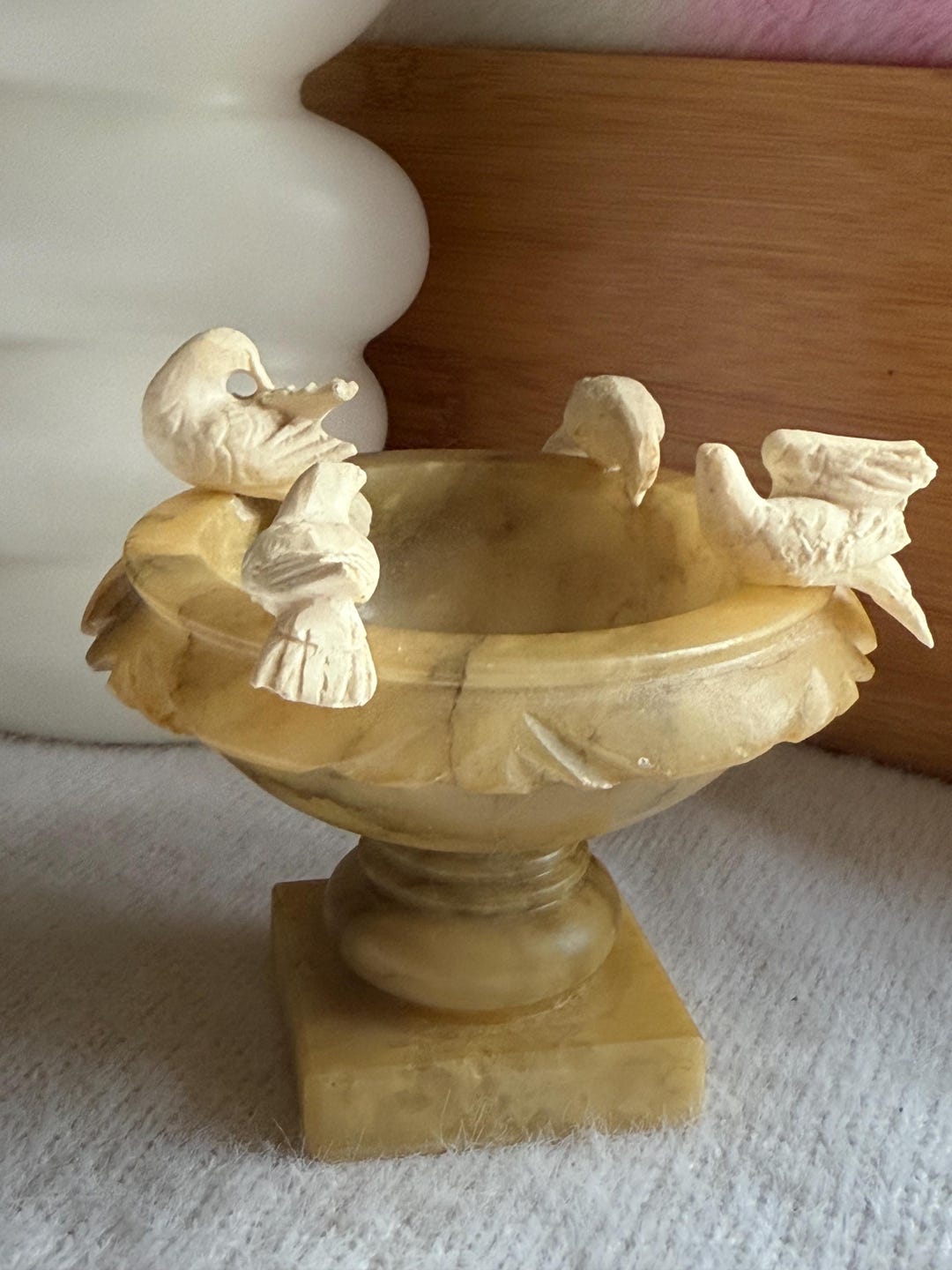 Vintage 19th Century Miniature Alabaster Tazza Bird Bath – Italian ...