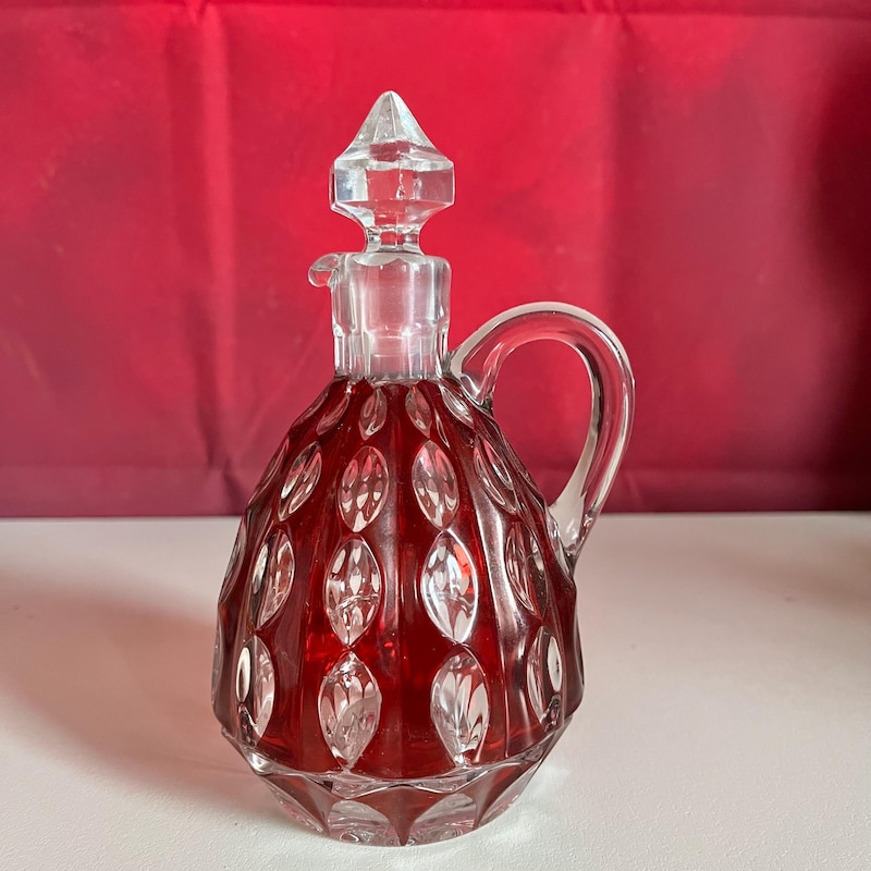 Vintage Ruby Decanter - Etsy UK