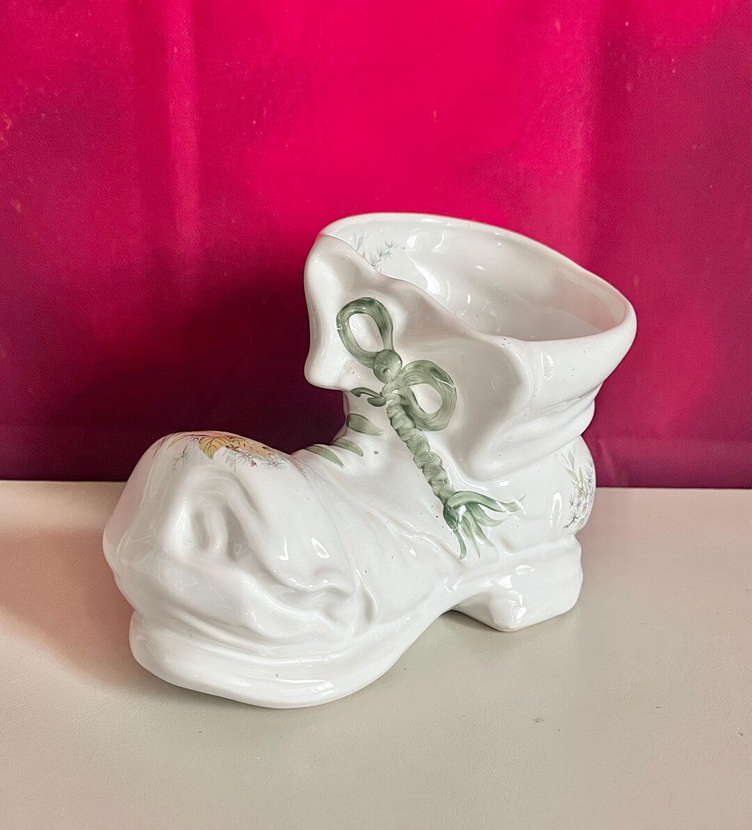 Vintage Ceramic Shoe Planter – Whimsical Mid Century Shoe Vase With ...