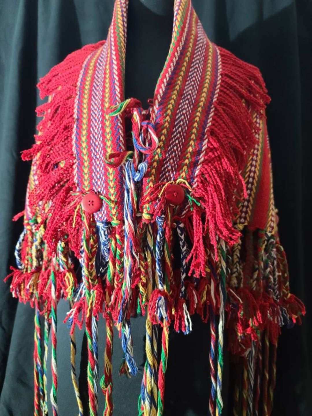 Metis Arrow Sash Button Cape - Etsy