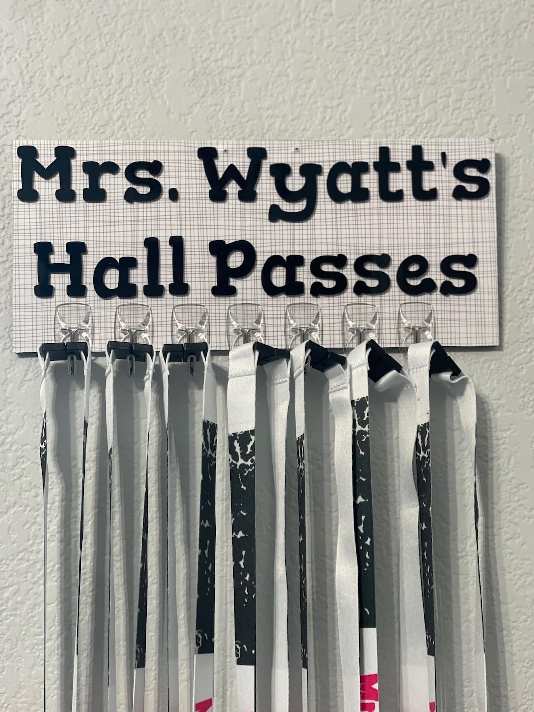 Personalized Teacher Hall Pass Set: Laser Engraved Acrylic Classroom ...