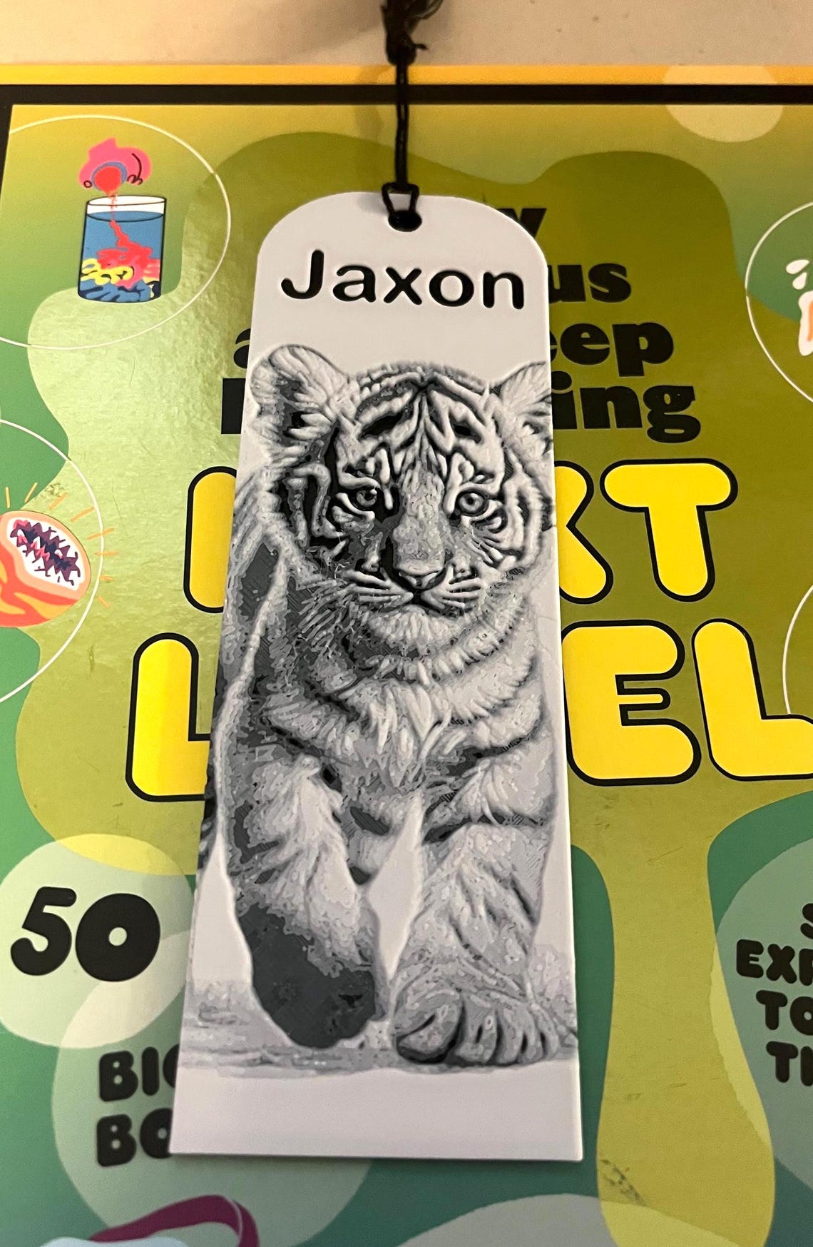 Custom Baby Tiger Bookmark – Personalized Name – 3D Textured Print ...
