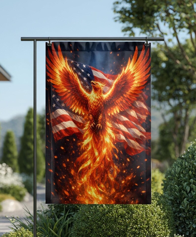 Phoenix American Flag Garden Flag, Fourth of July Yard Decor - Etsy