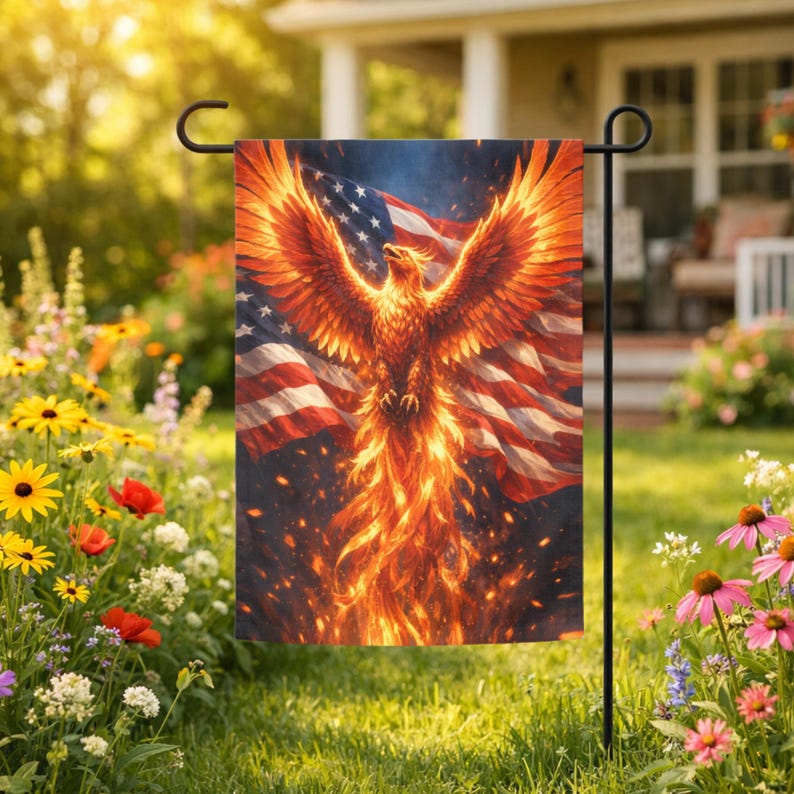 Phoenix American Flag Garden Flag, Fourth of July Yard Decor - Etsy