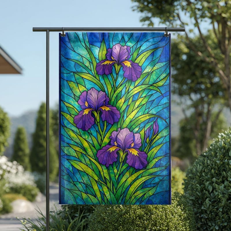 Purple Flowers House Flag - Etsy