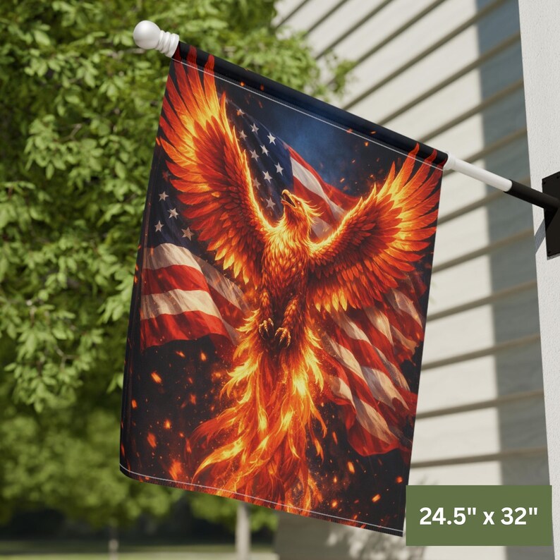 Phoenix American Flag Garden Flag, Fourth of July Yard Decor - Etsy