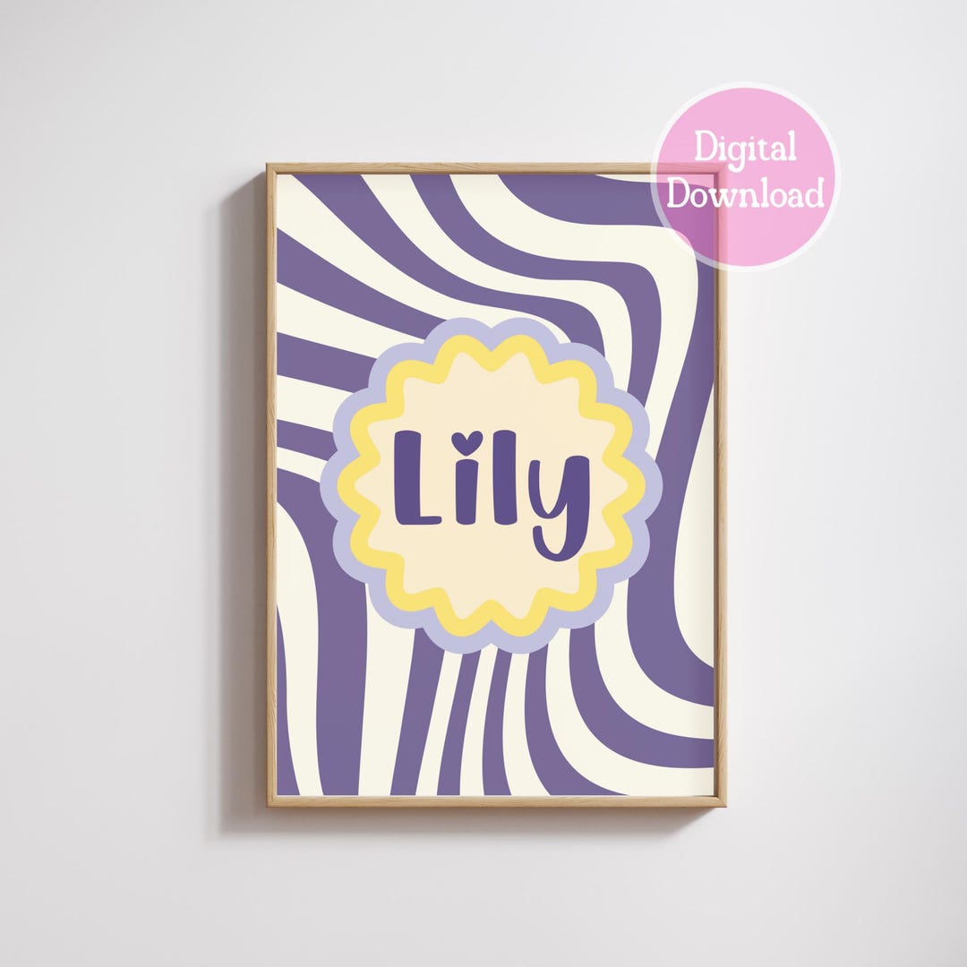 Personalized Baby Name Print - Custom Initial Wall Art, Nursery Decor ...