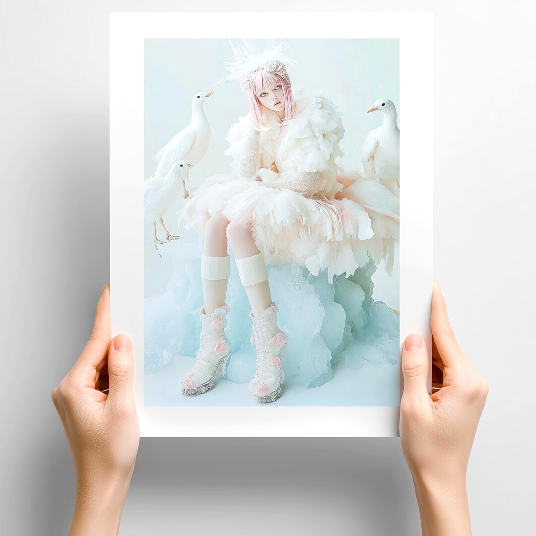 Ethereal Swan Queen Poster: Dreamcore Y2K Fashion Print - Etsy