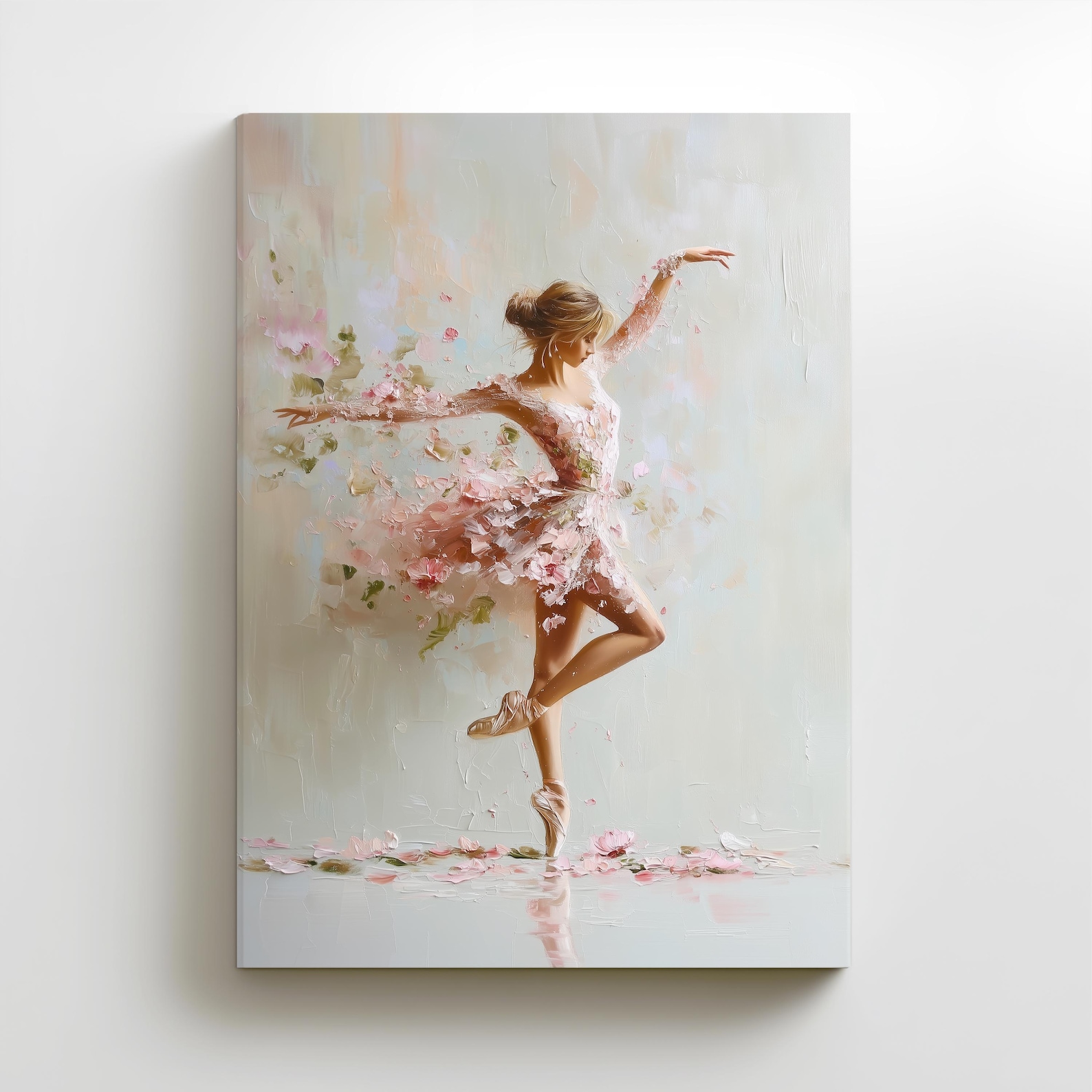 Elegant Ballet Dancer Canvas Print: Pastel Expressionist Painting, Girl ...