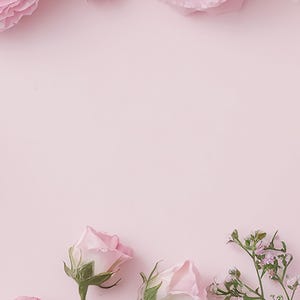 Pink Floral Wall Art, Pastel Flower Frame Printable, Digital Download ...
