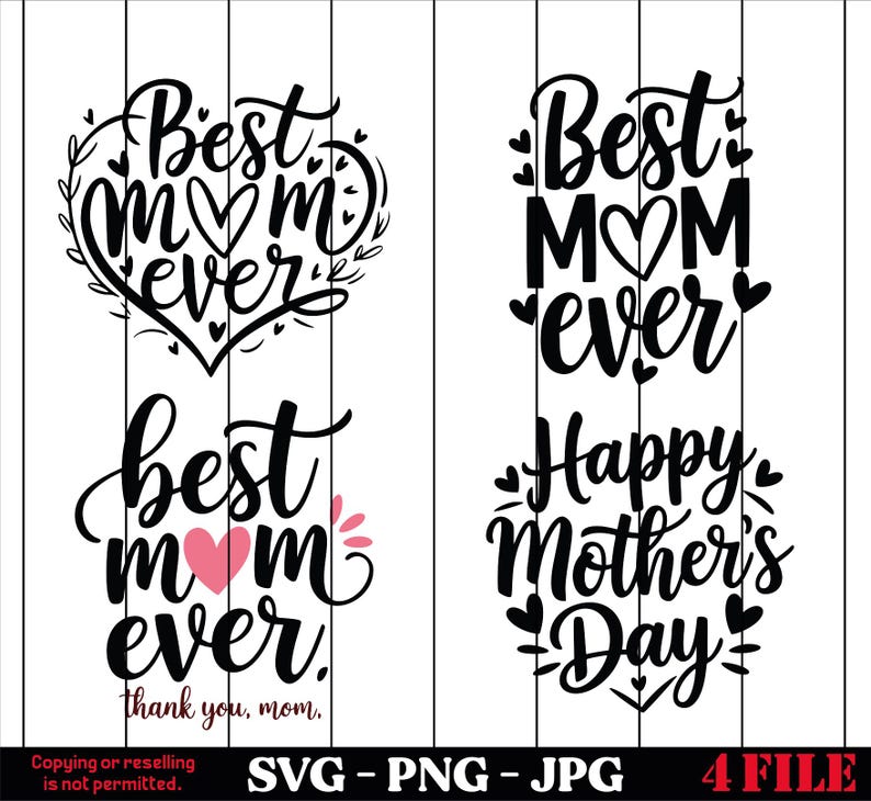 Happy Mother's Day SVG Bundle: Mom Heart Designs (20 Files) - Etsy