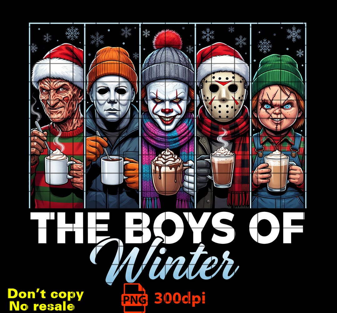 Merry Creepmas PNG, Horror Christmas Clipart, the Boys of Winter Design ...