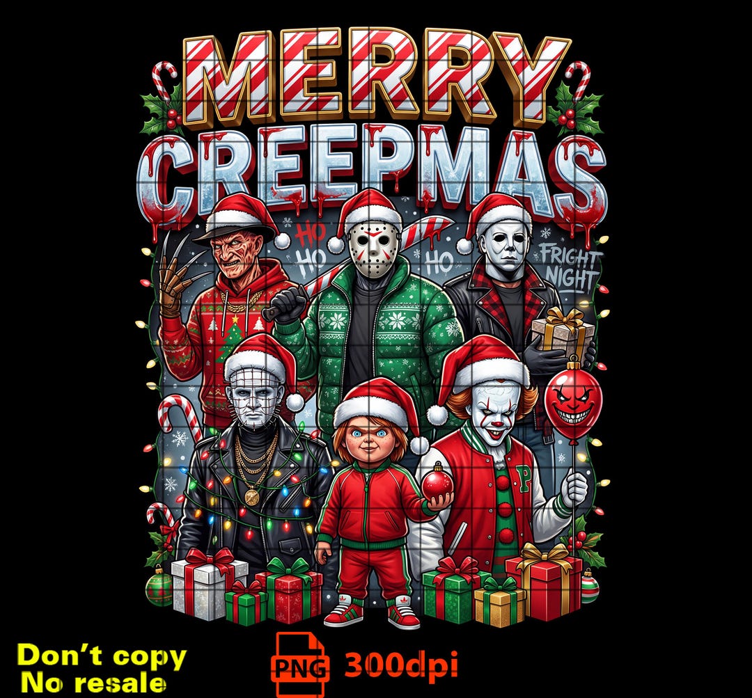 Merry Creepmas PNG, Horror Christmas Clipart, the Boys of Winter Design ...