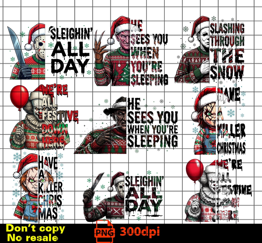 Merry Creepmas PNG, Horror Christmas Clipart, the Boys of Winter Design ...