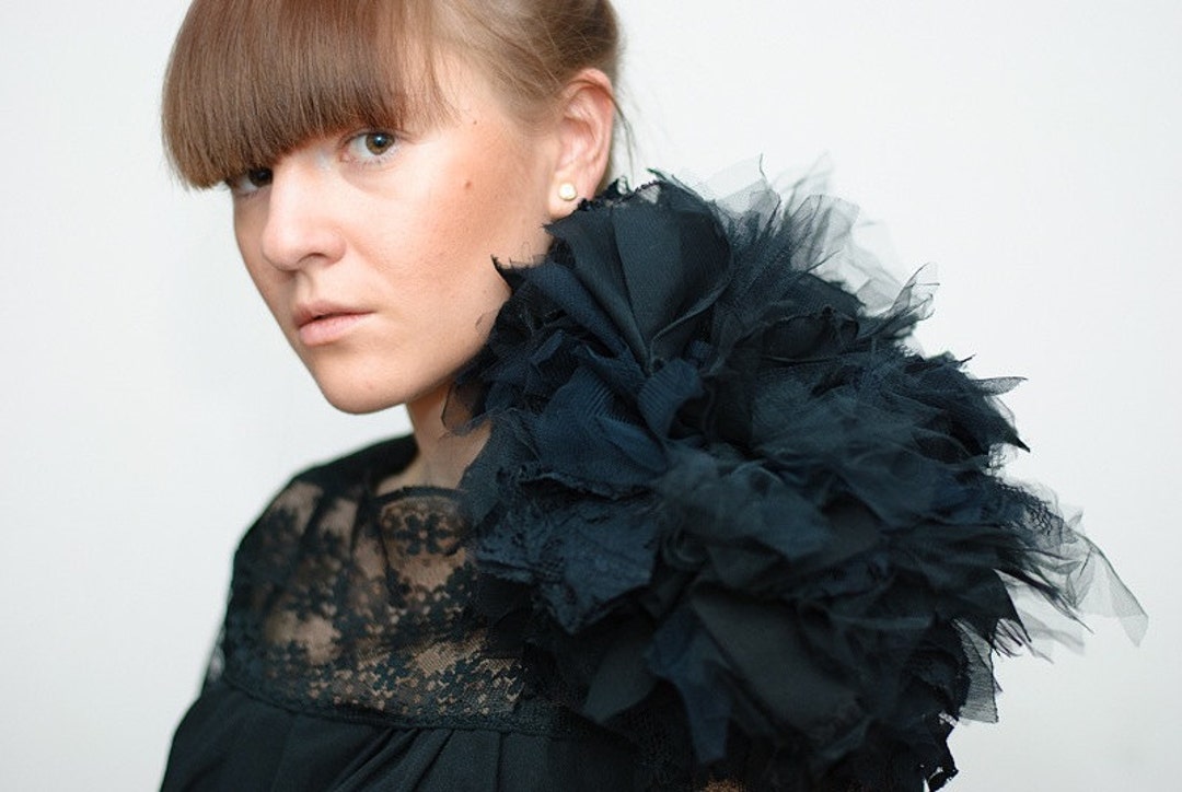Epaulette Shoulder Brooch Black "black Monster" - Etsy