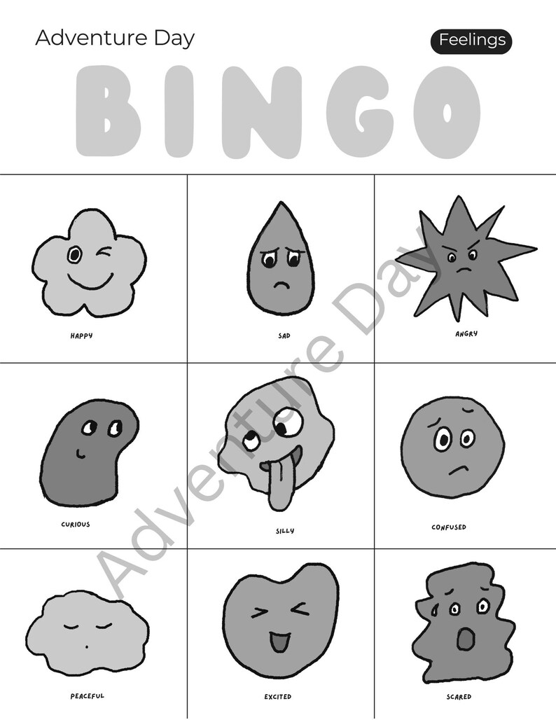 Printable Feelings Bingo Game for Kids - Perfect for Museums, Preschool ...