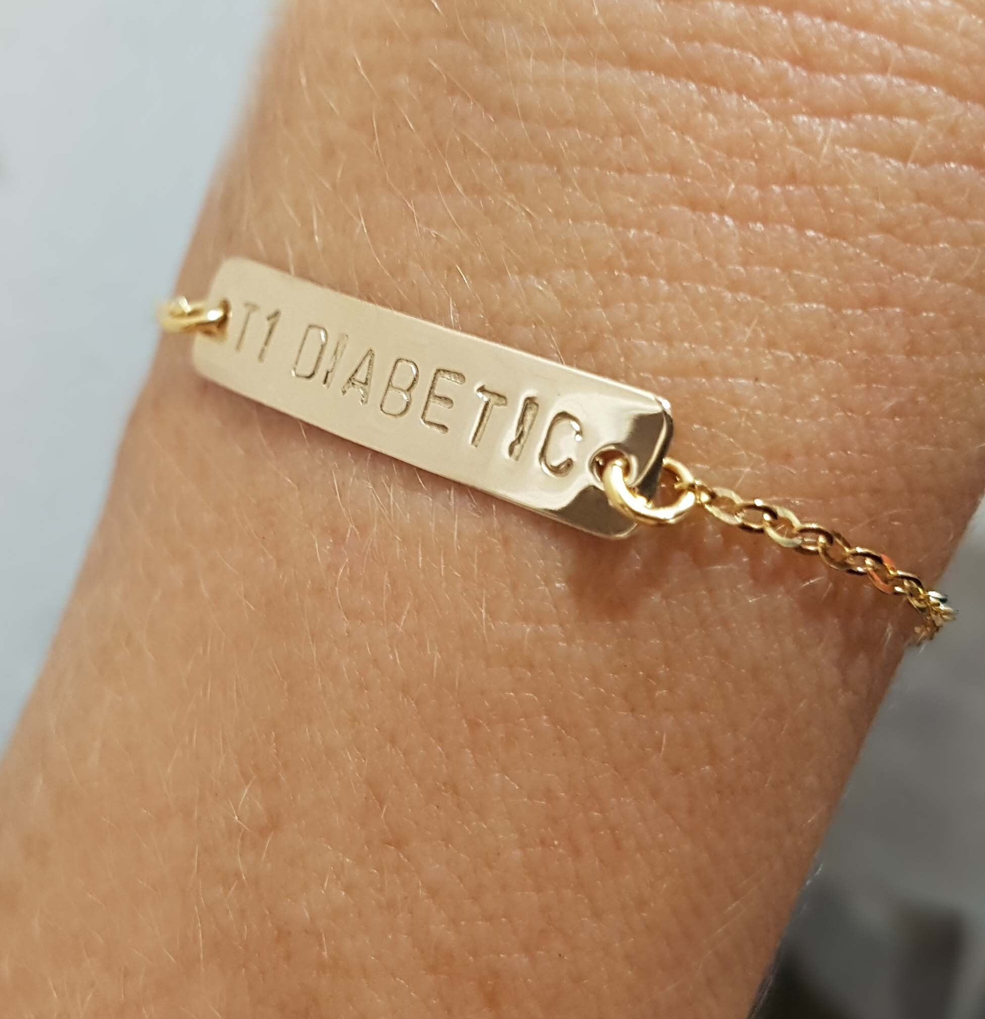 DIABETIC Medical Alert Bracelet-T1 DIABETIC Medical ID | Etsy