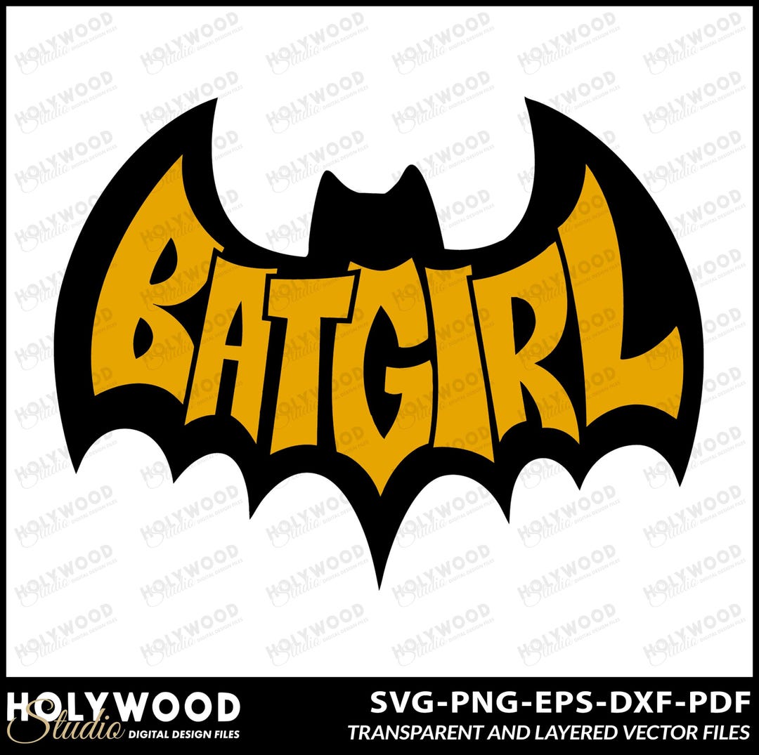 Retro Batgirl Design, Vintage Comic Style Bat Silhouette for Girls ...