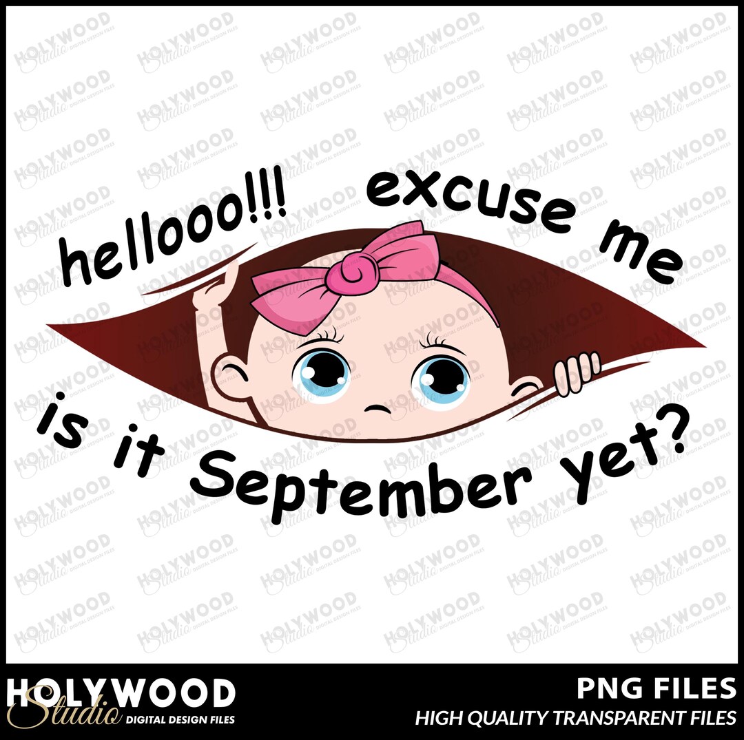 September Baby Girl Announcement Digital Design Download, Cute ...