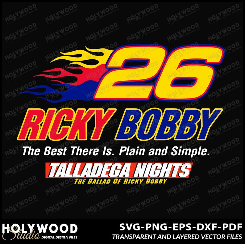 Talladega Nights Ricky Bobby 26 Number Race Car Quote Digital Download ...