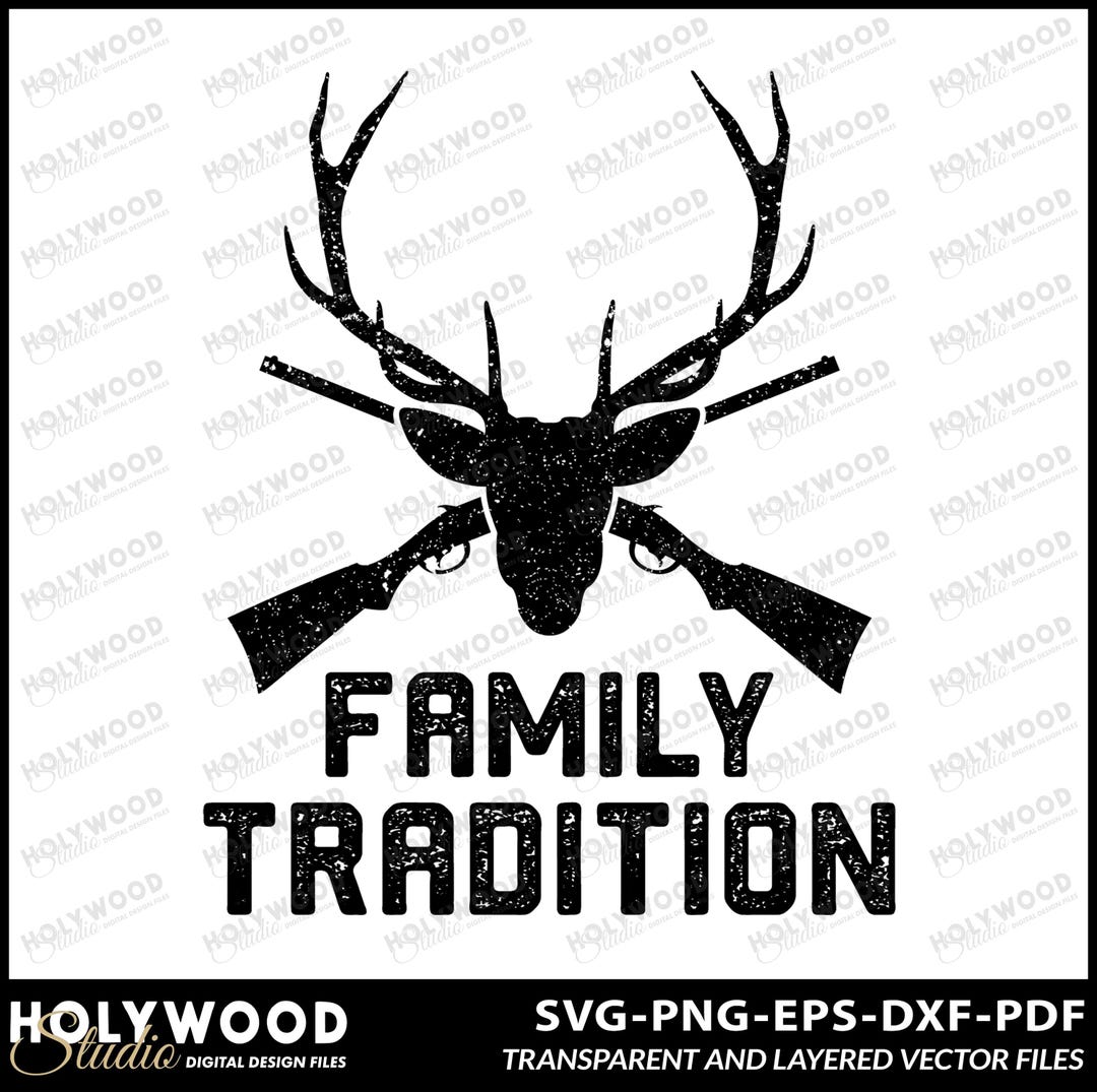 Family Tradition Hunting Digital Art, Rustic Deer Antler Print, Vintage ...