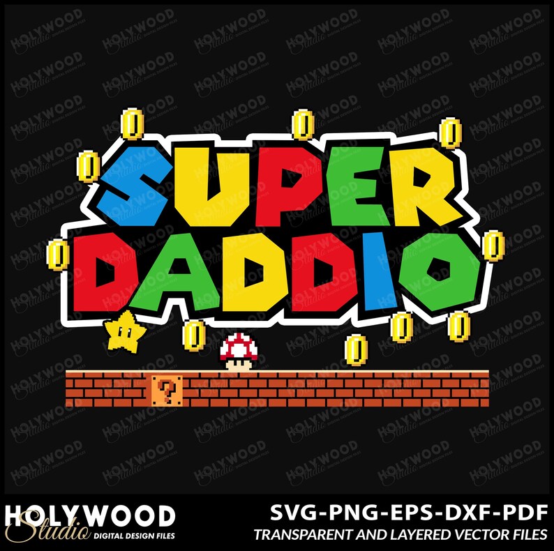 Super Daddio Digital Design Download, Retro Video Game Graphic, Super ...