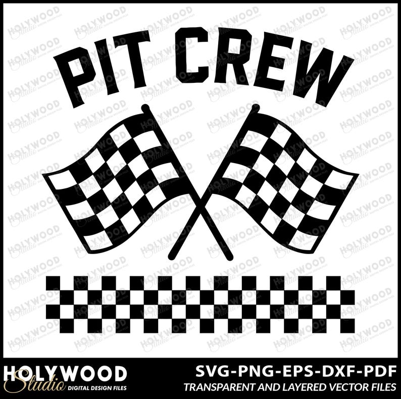 Pit Crew Racing Checkered Flags Digital Download Design for T-shirts ...