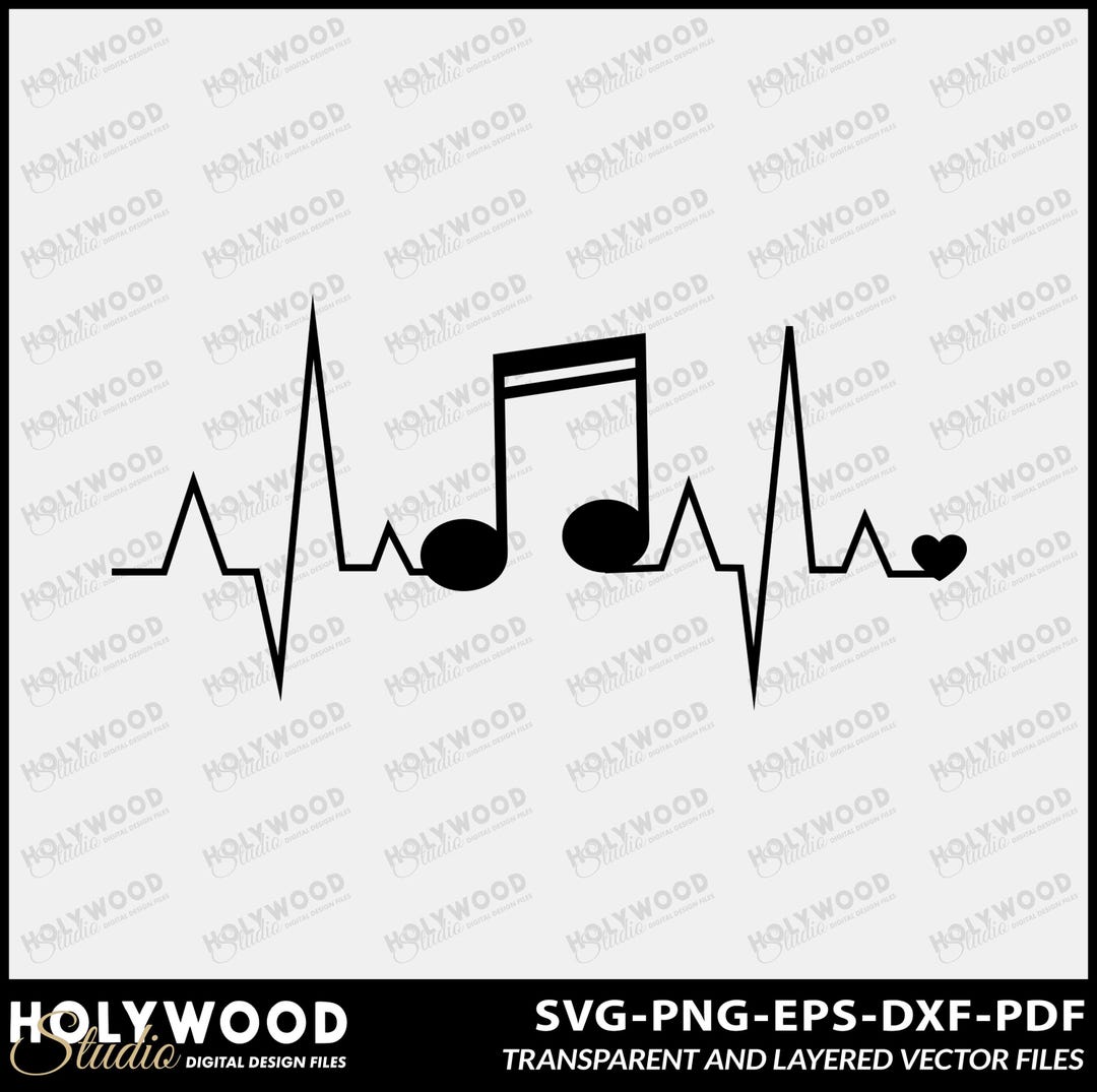 Heart Rhythm Music Notes Digital Design Download, Music Designs, Music ...
