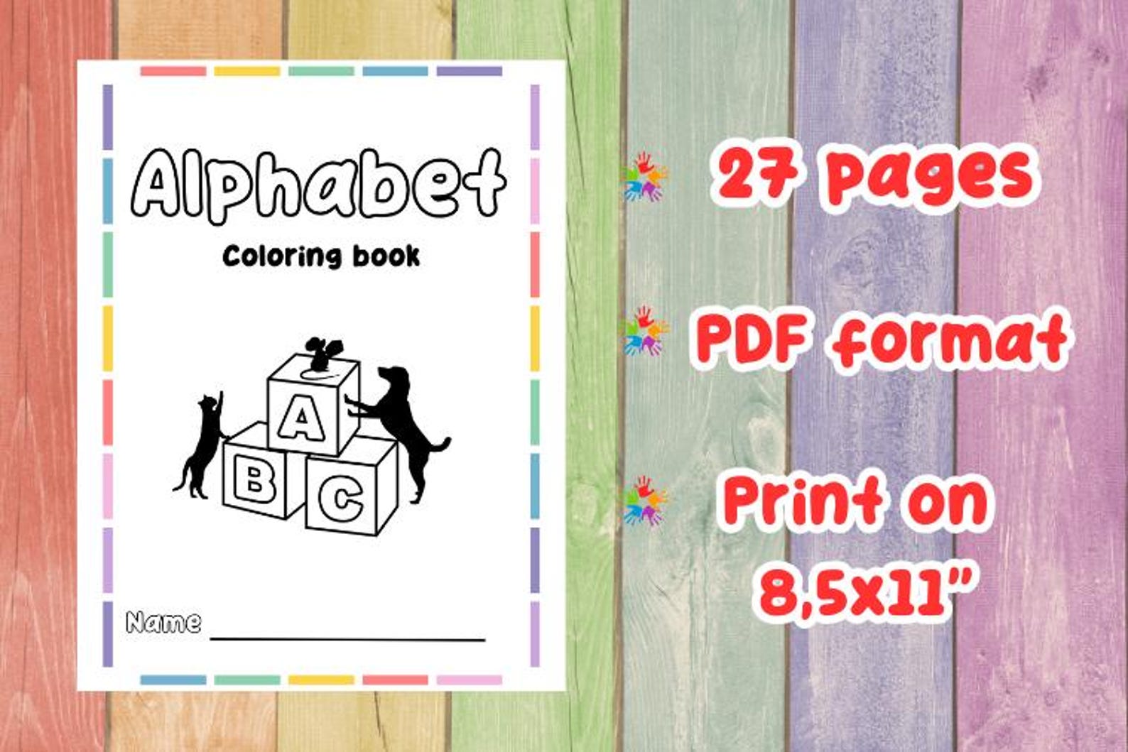 26 Pages to Learn the English Alphabet, With Illustrations for Each ...
